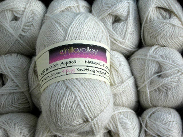 Clotted Cream Chilla Valley Alpaca yarn gorgeous soft 4ply Alpaca yarn
